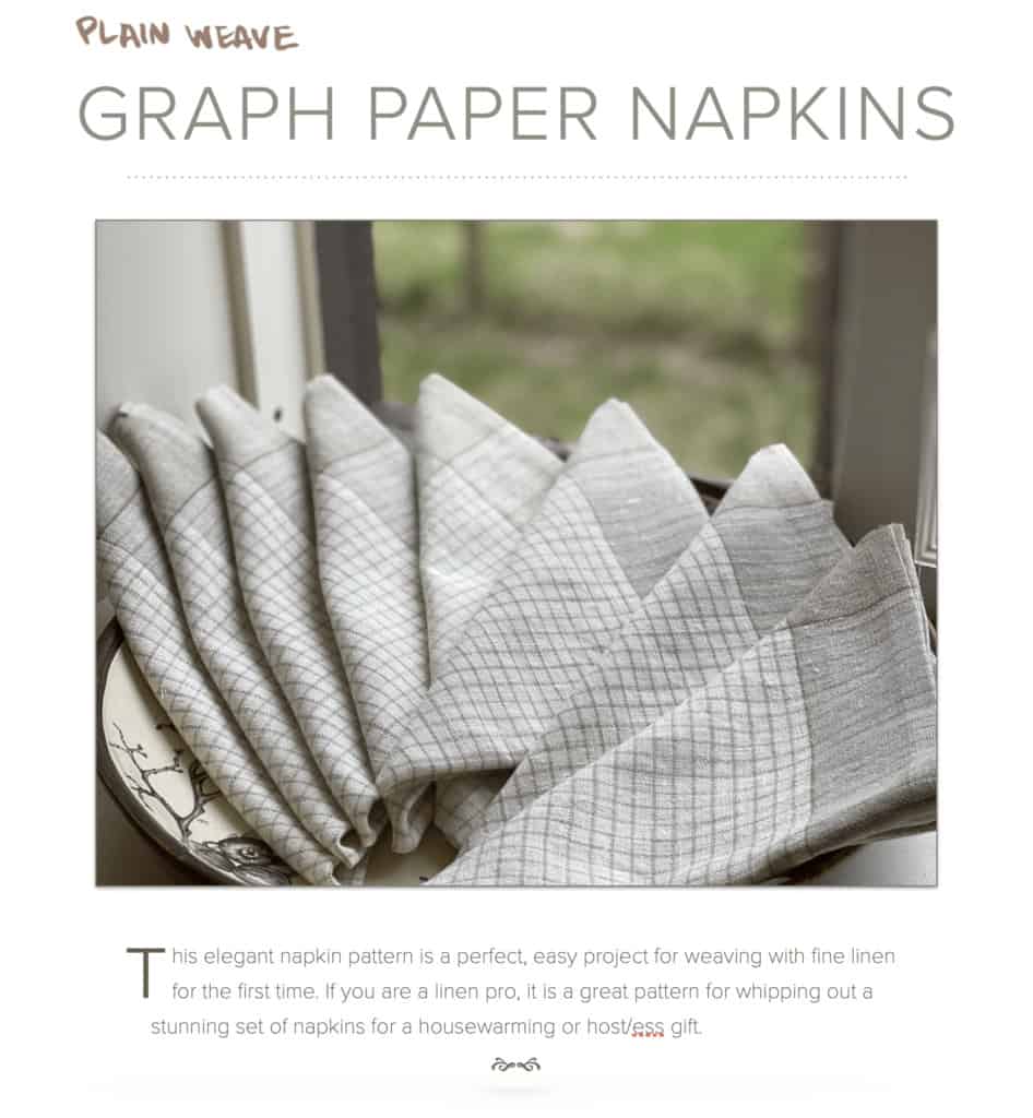 Graph Paper Napkins – Plain Weave and beyond